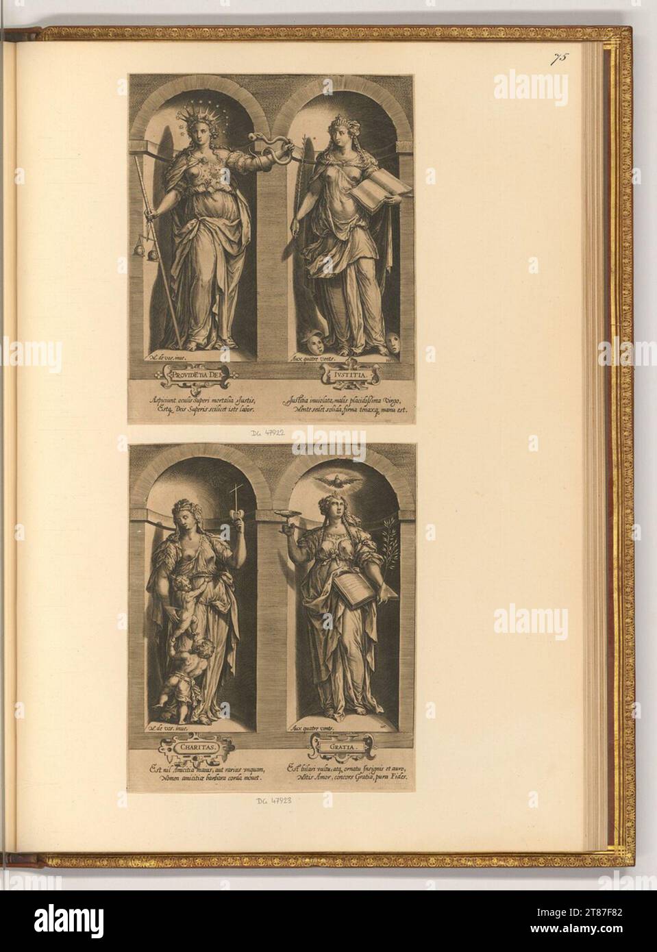 Hans Collaert d. Ä. (Engraver) The virtues, allegorical niche figures ...