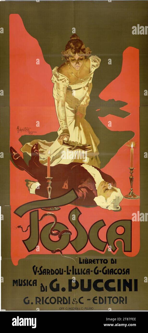 Adolf Hohenstein Tosca; Puccini. Color 1899 , 1899 Stock Photo - Alamy