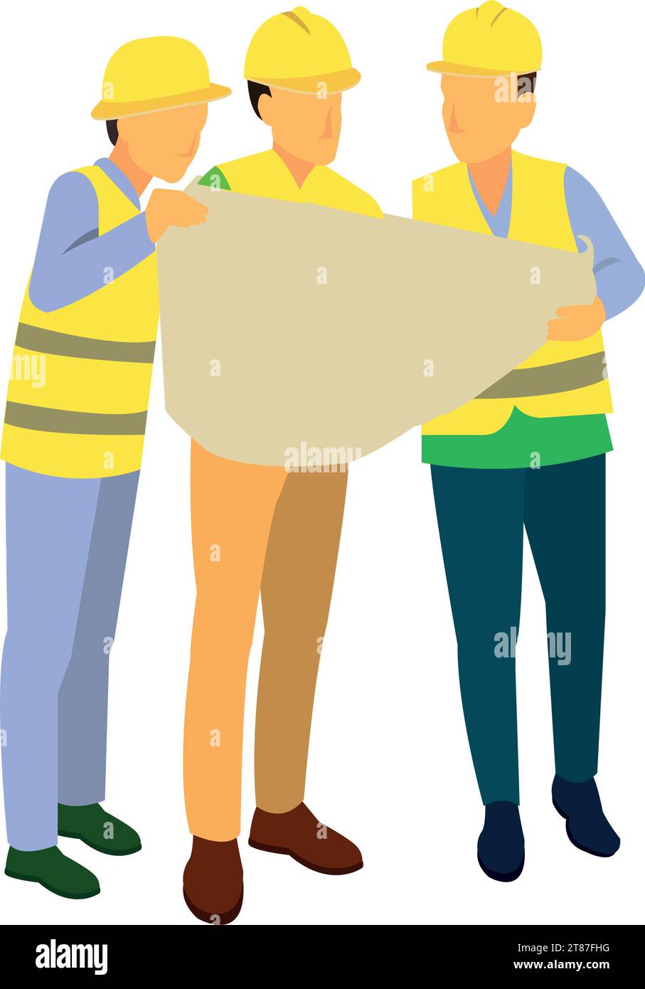 Smart civil architect engineer inspecting and working outdoors building ...