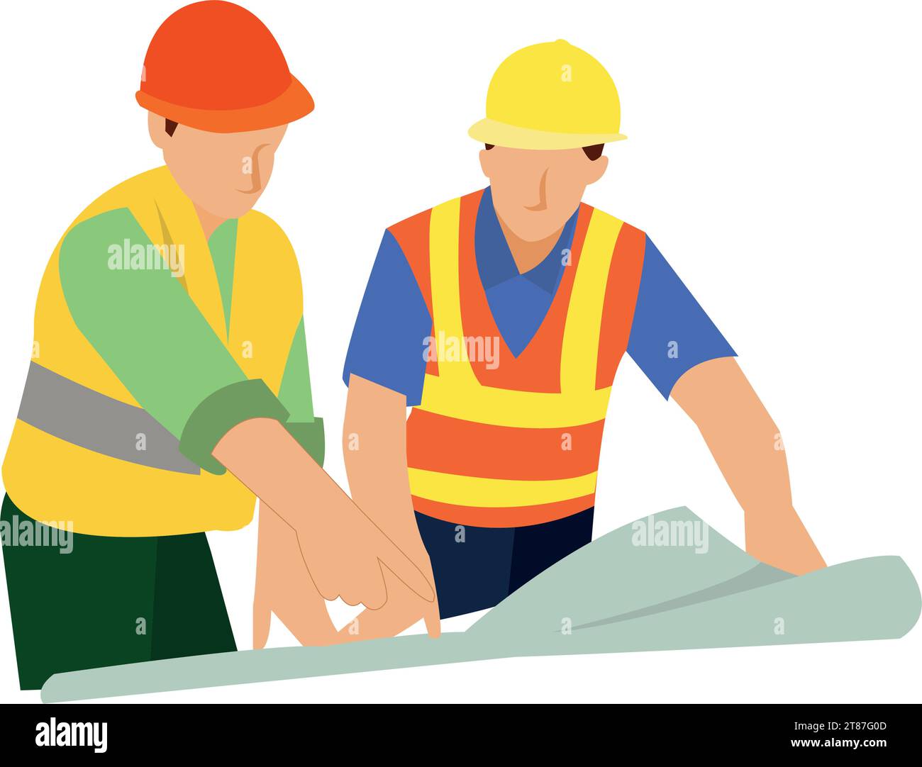 Smart civil architect engineer inspecting and working outdoors building ...