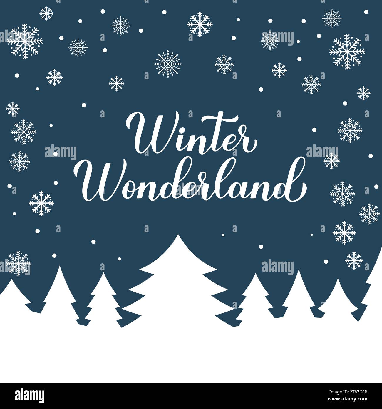 Winter Wonderland calligraphy hand lettering. Seasonal holidays ...