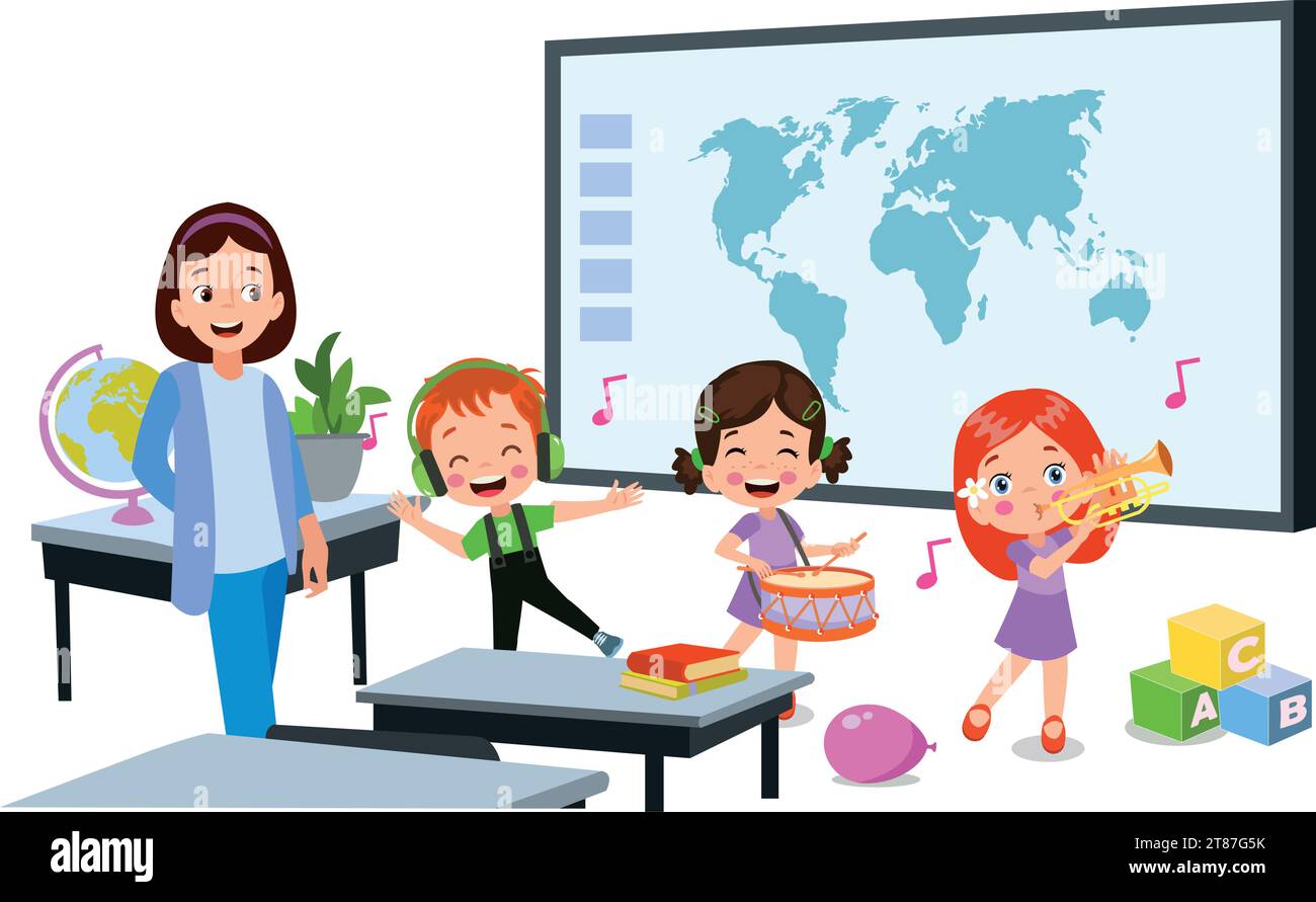 cute students in class at school Stock Vector Image & Art - Alamy