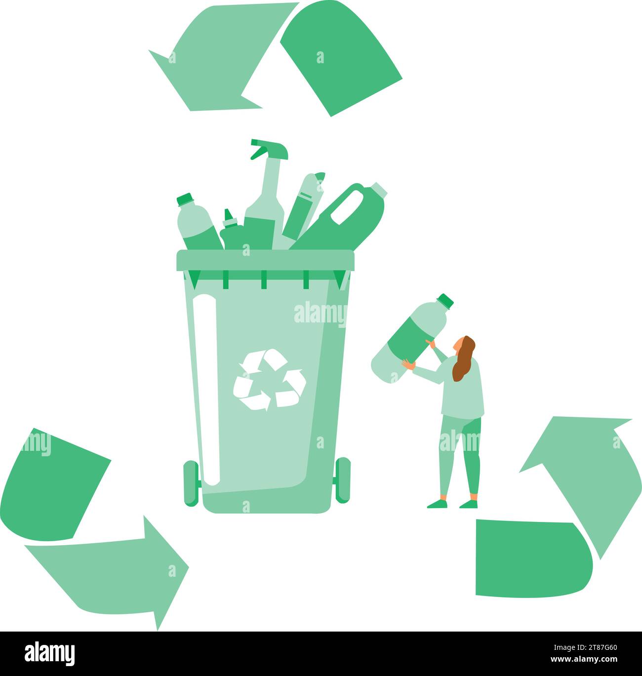 Trash Recycling Flat Set Pro Vector Stock Vector Image & Art - Alamy