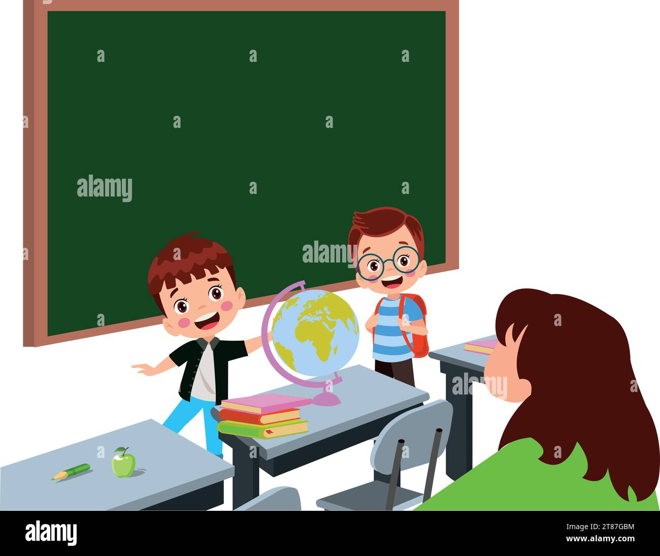 cute students in class at school Stock Vector Image & Art - Alamy