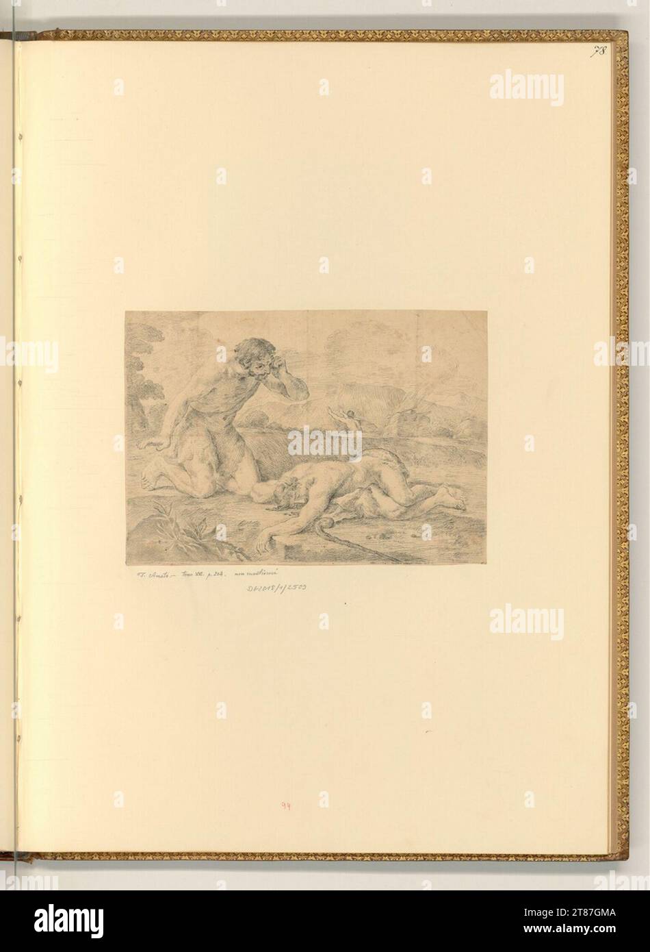 Francesco Amato (Engraver) Adam weeped the dead Abel. etching 1738-1743 ...