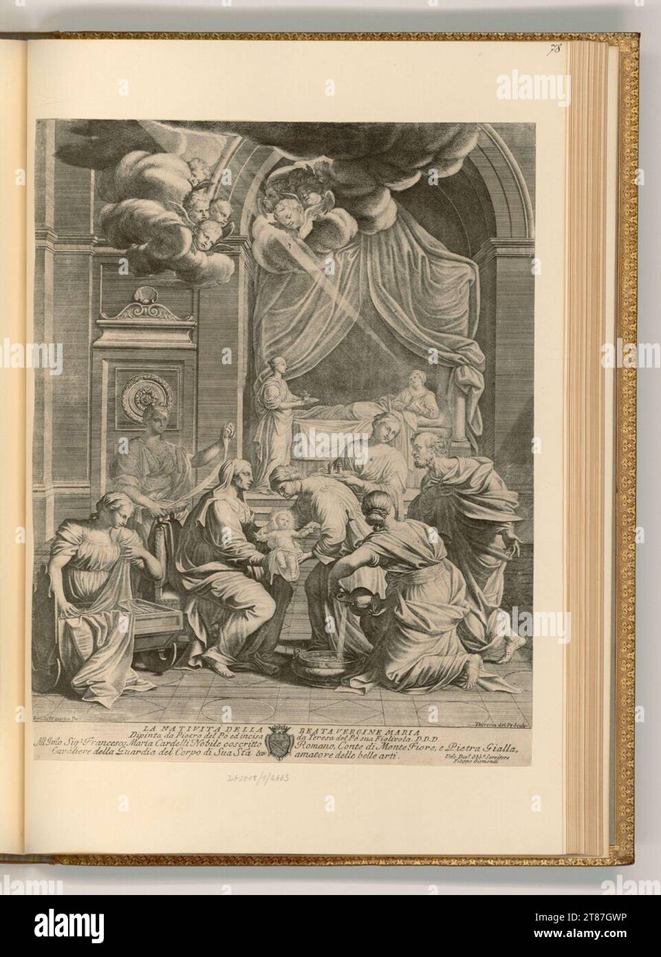 Teresa del Po (Engraver) The birth of Mary. Etching, copper engraving ...