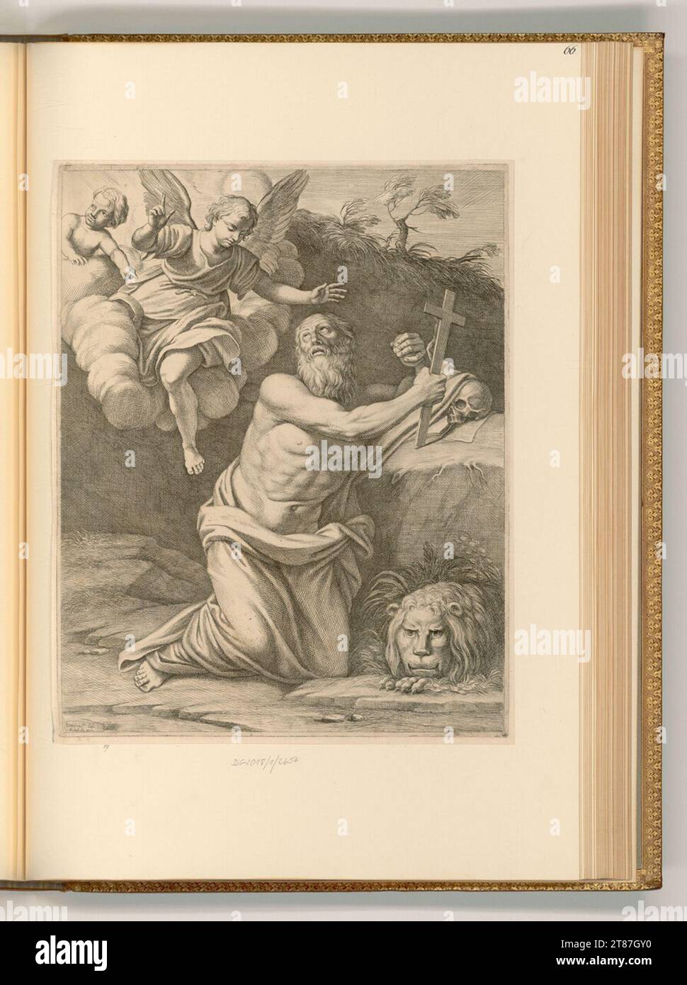 Pietro del Pò (Engraver) St. Hieronymus and the angel. etching 1630 ...