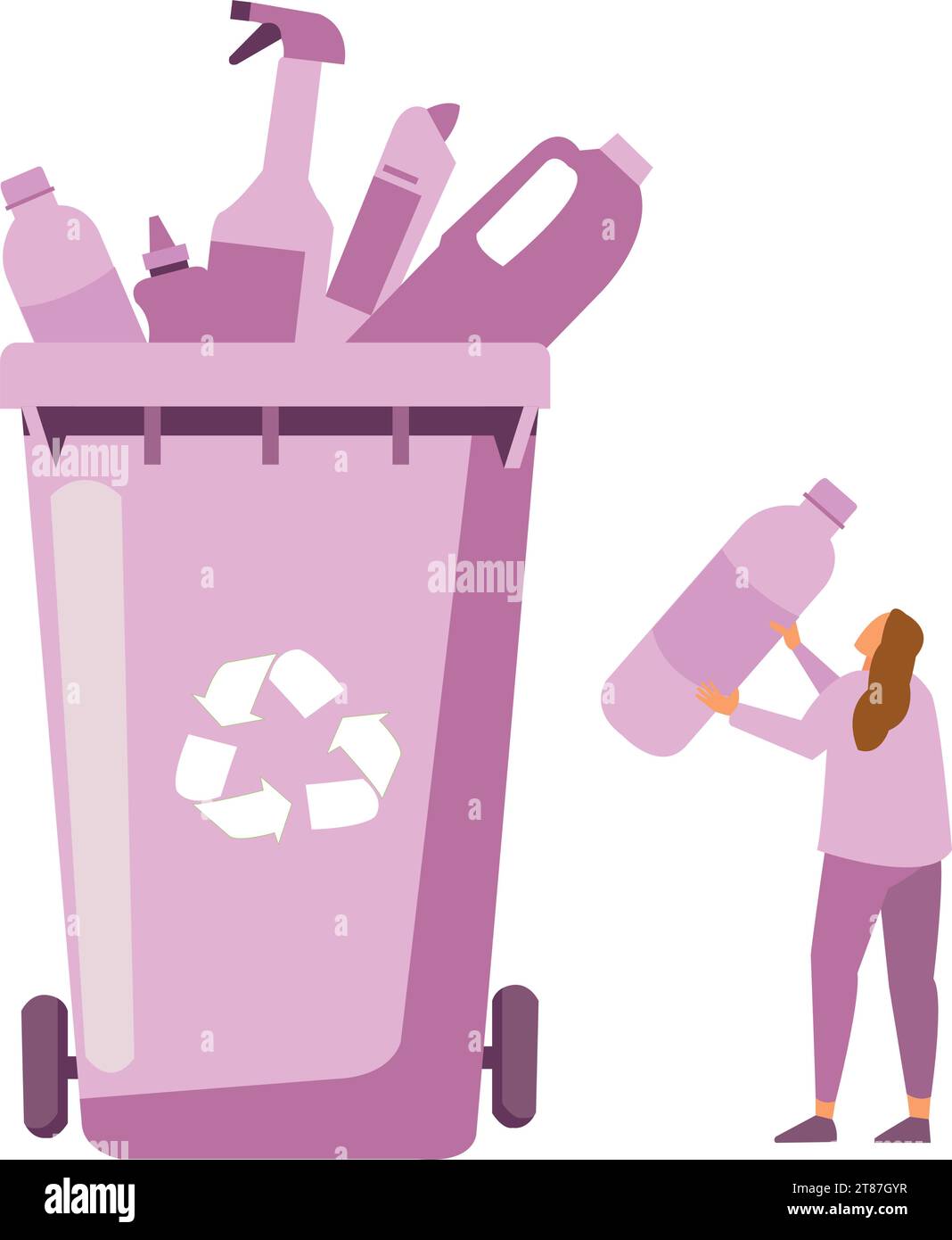 Trash Recycling Flat Set Pro Vector Stock Vector Image & Art - Alamy