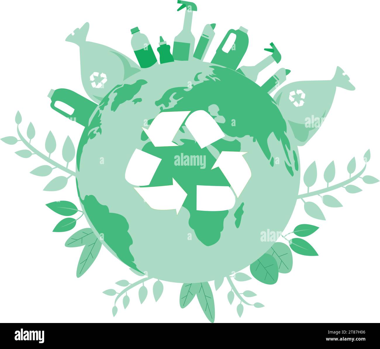 Trash Recycling Flat Set Pro Vector Stock Vector Image & Art - Alamy