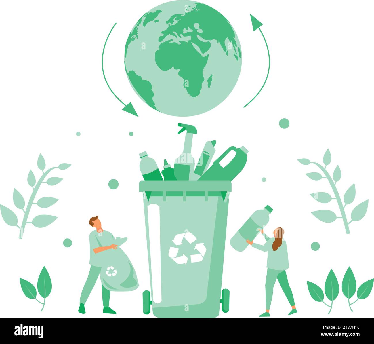 Trash Recycling Flat Set Pro Vector Stock Vector Image & Art - Alamy