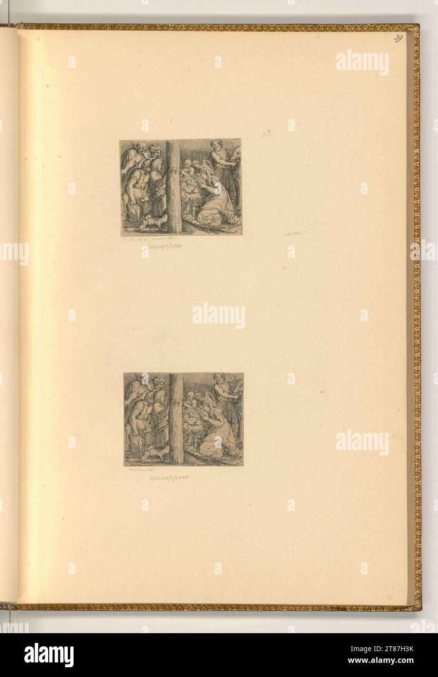 Annibale Carracci (Engraver) Adoration of the shepherds. Etching ...