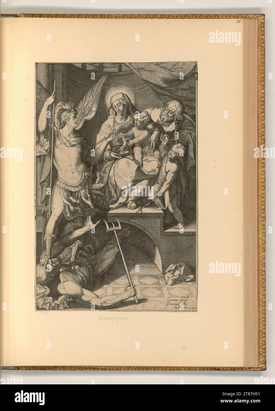Annibale Carracci (Engraver) The holy family with the John boy and St ...