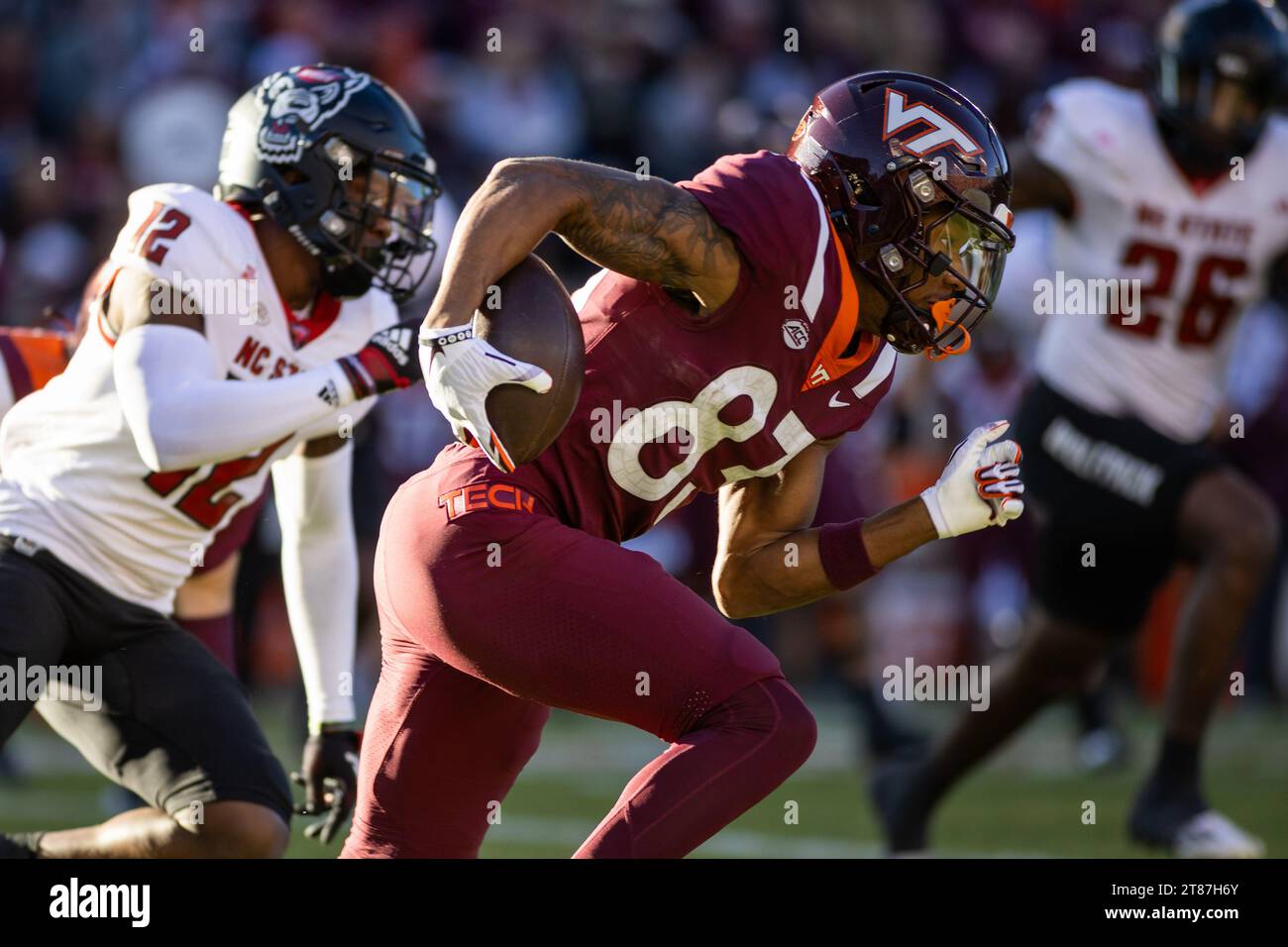 Blacksburg Va Usa 18th Nov 2023 Virginia Tech Hokies Wide Receiver