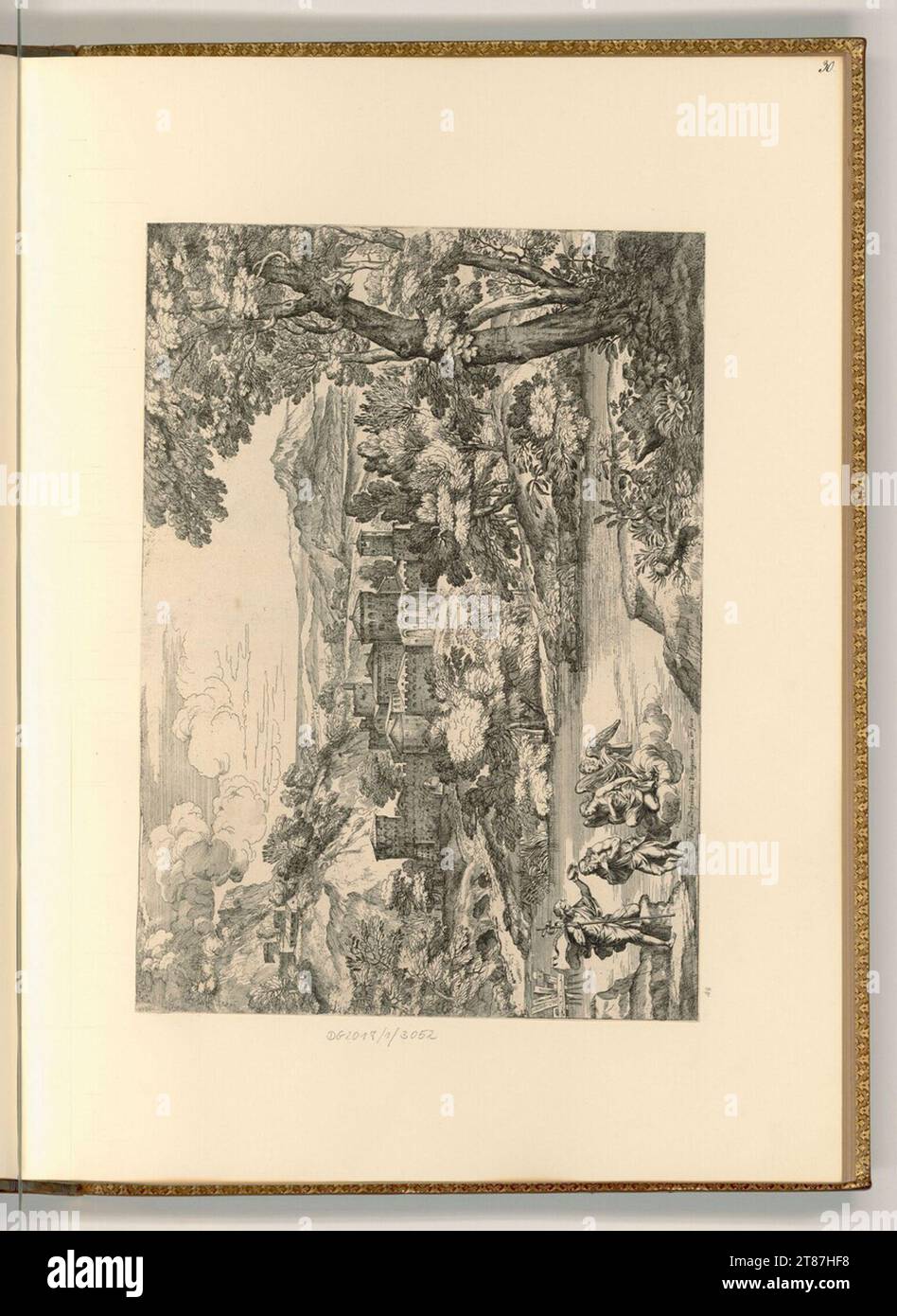 Giovanni Francesco Grimaldi (Engraver) Landscape with Christ's baptism ...