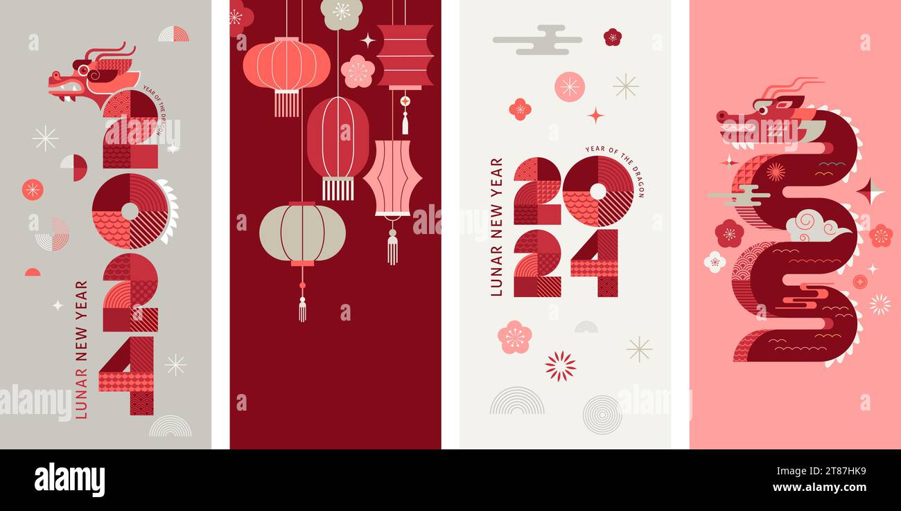 Lunar new year background, banners, story templates, Chinese New Year ...