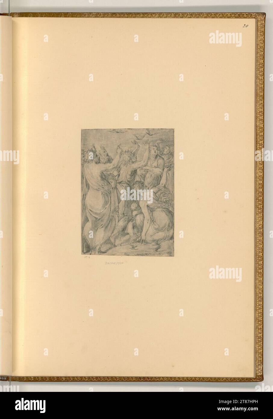 Andrea Meldolla Moses shows the Israelites the quail. etching around ...