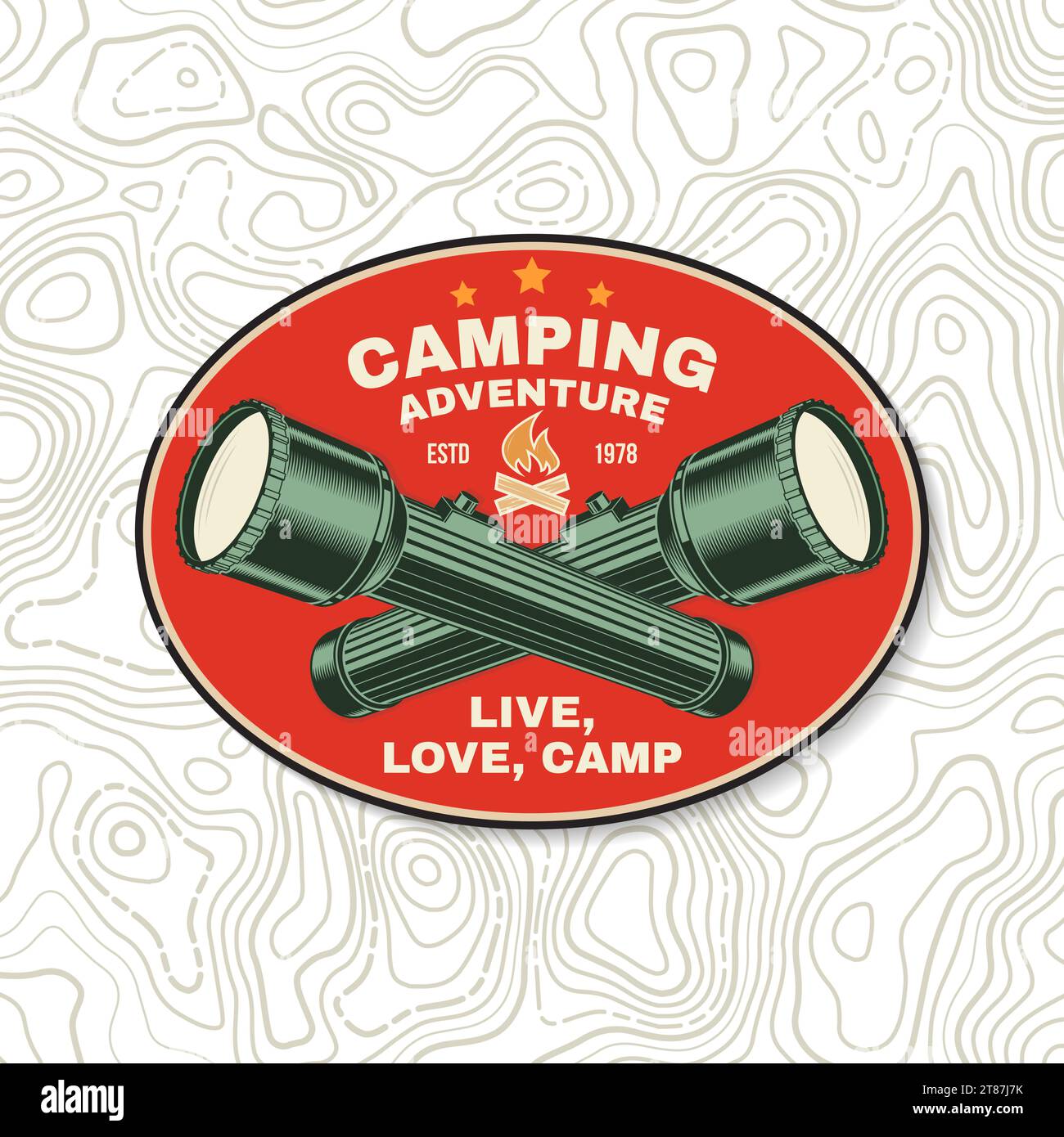 Camping time patch, sticker. Live, love, camp. Outdoor adventure ...
