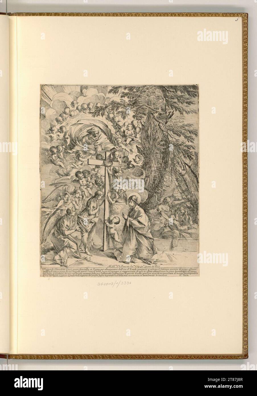 Pietro Testa (Engraver) The child of Jesus hugs the cross. etching 1628 ...