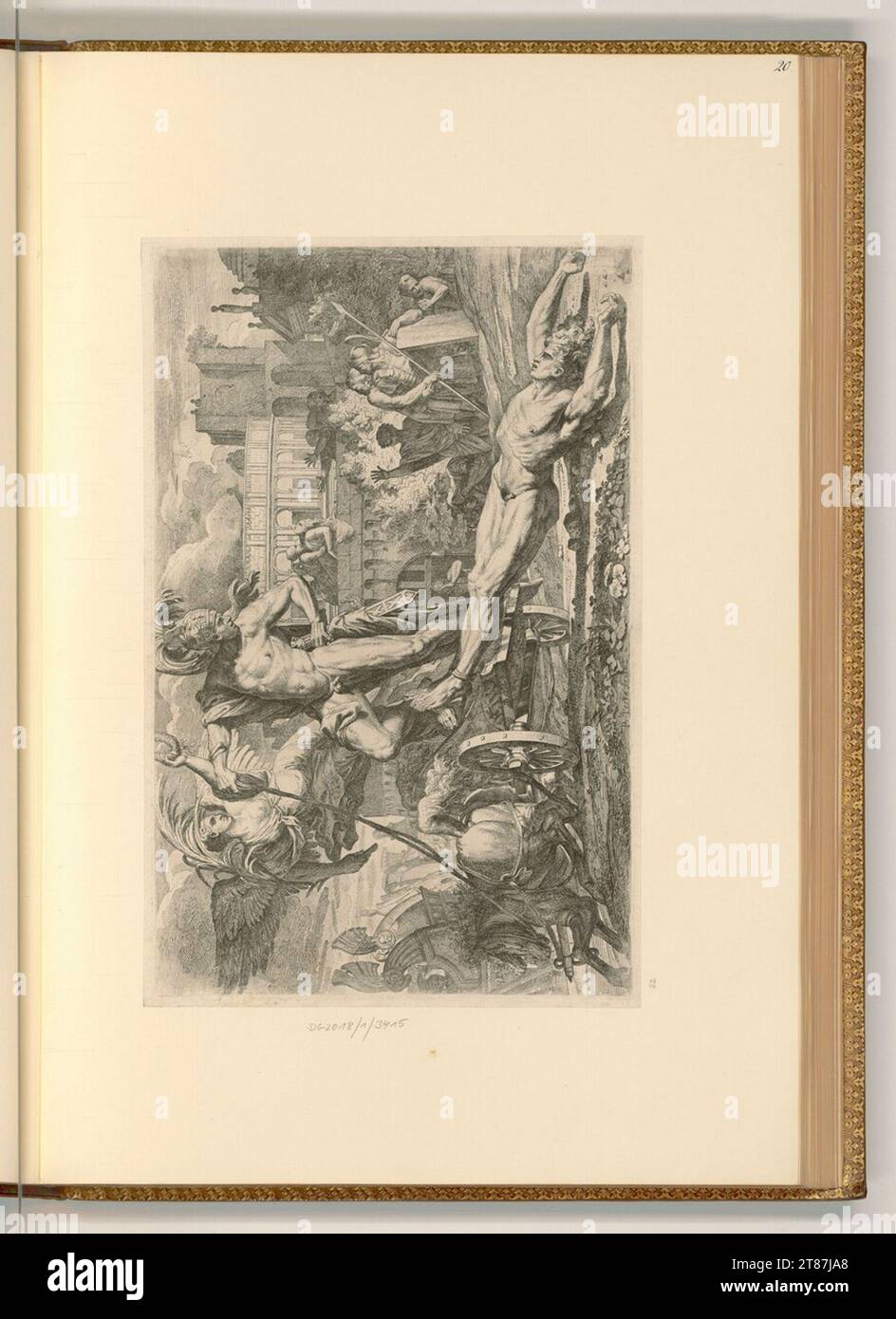 Pietro Testa (Engraver) Achilles drags the body of the Hector around ...