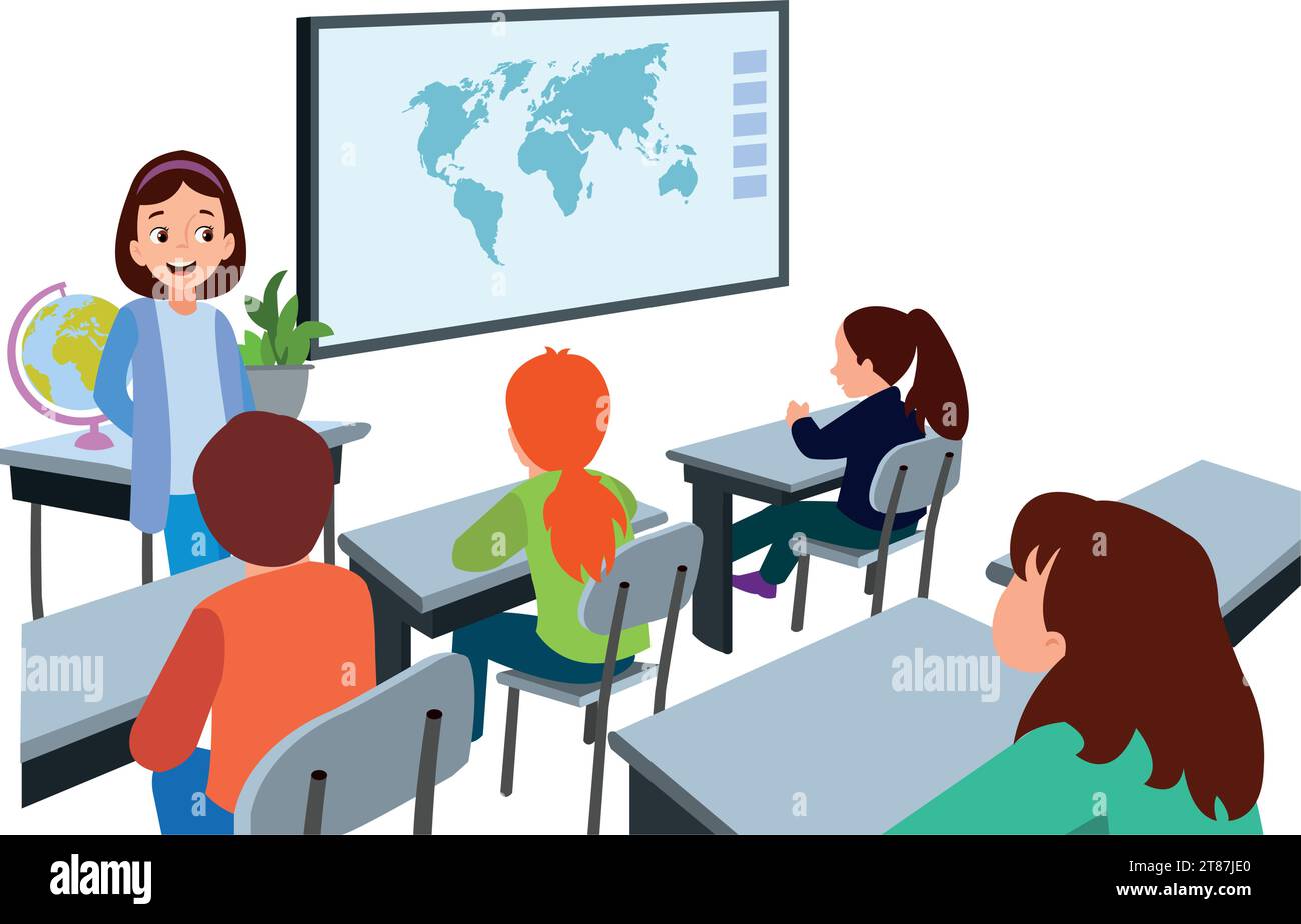 cute students in class at school Stock Vector Image & Art - Alamy