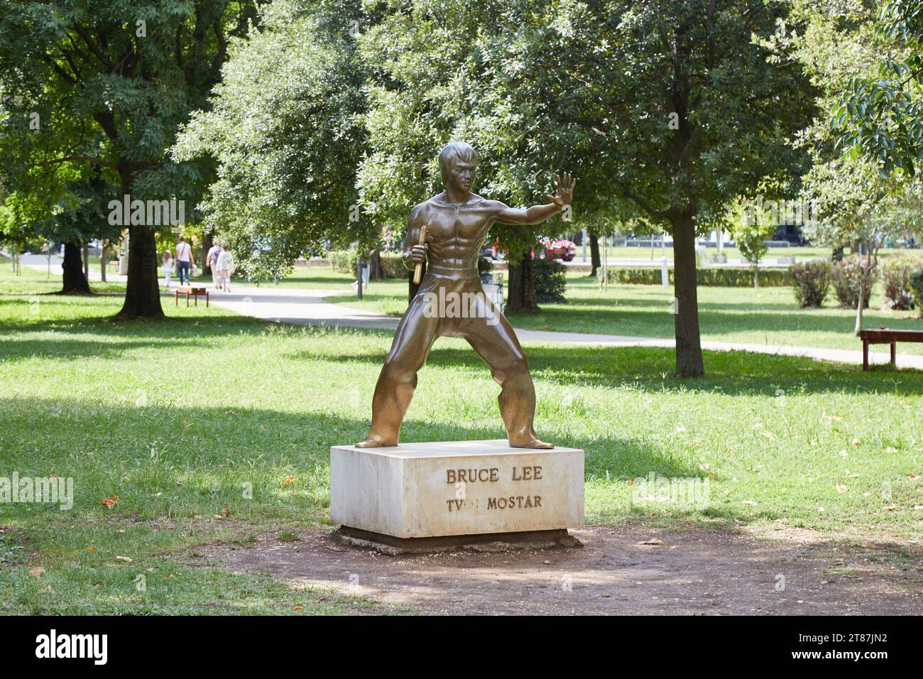 The famous Bruce Lee statue in Mostar, Bosnia and Herzegovina Stock ...