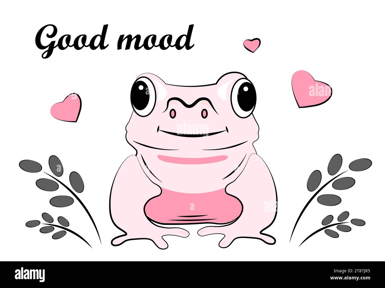 Pink frog on white background. Good mood Stock Vector Image & Art - Alamy