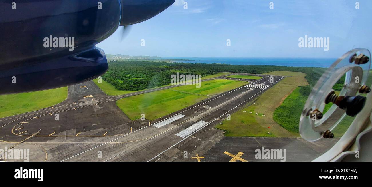 Landing strip at Vieques, an island offshore from San Juan, Puerto Rico ...
