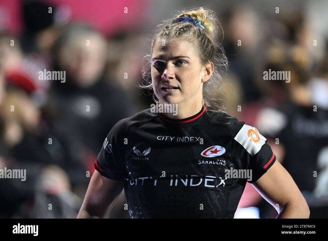 Lotte Clapp (Co-captain) of Saracens Women at the end of the Womens ...