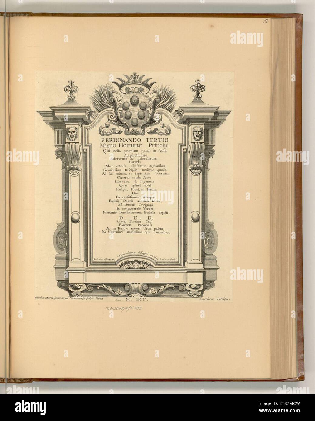 Giacopo Giovannini (Engraver) Frontispiece with Medici coat of arms ...