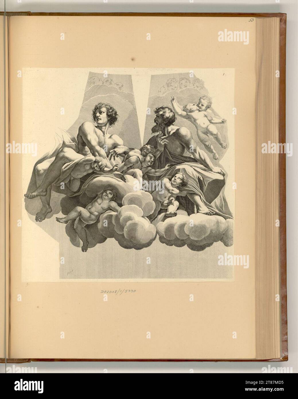 Giacopo Giovannini (Engraver) Vision of John: Two apostles sitting on ...