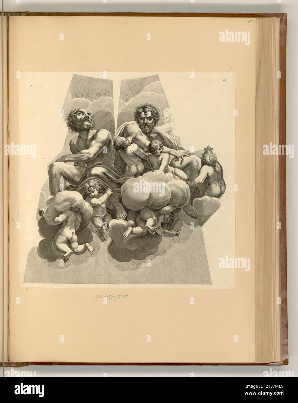 Giacopo Giovannini (Engraver) Vision of John: Two apostles sitting on ...