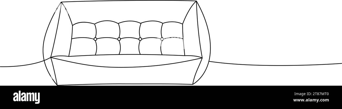 Continuous line drawing sofa hi-res stock photography and images - Alamy
