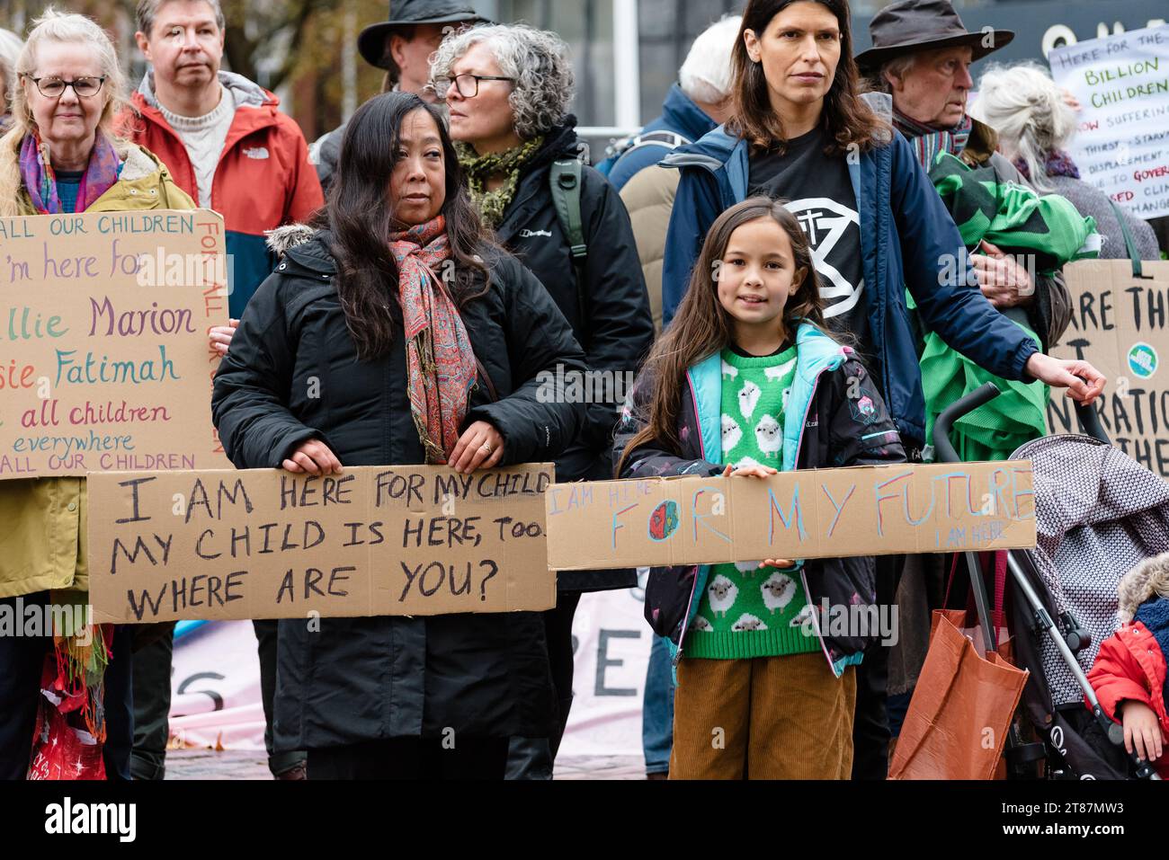 London, UK. 18 November 2023. Extinction Rebellion Families march to ...