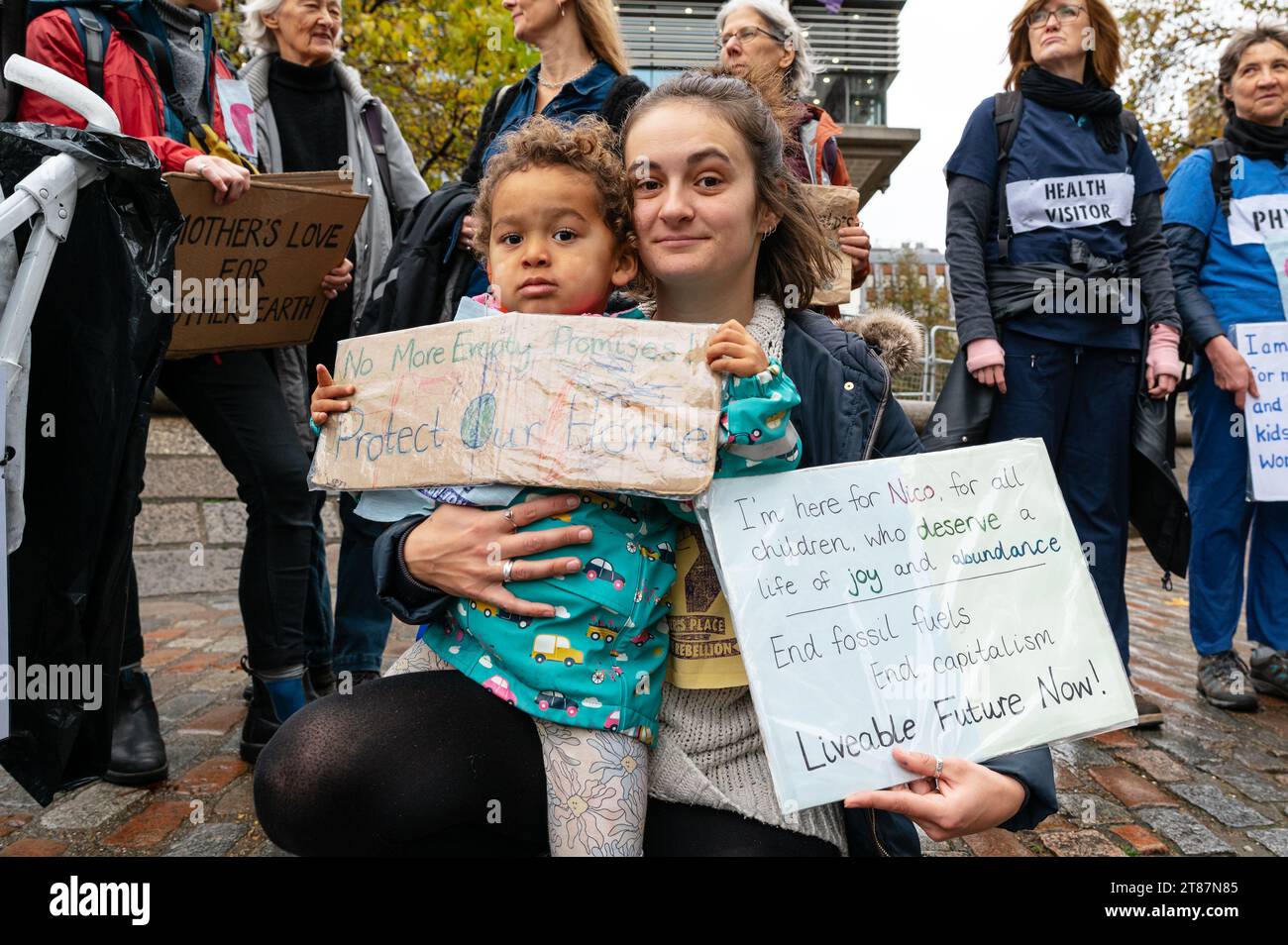 London, UK. 18 November 2023. Extinction Rebellion Families march to ...