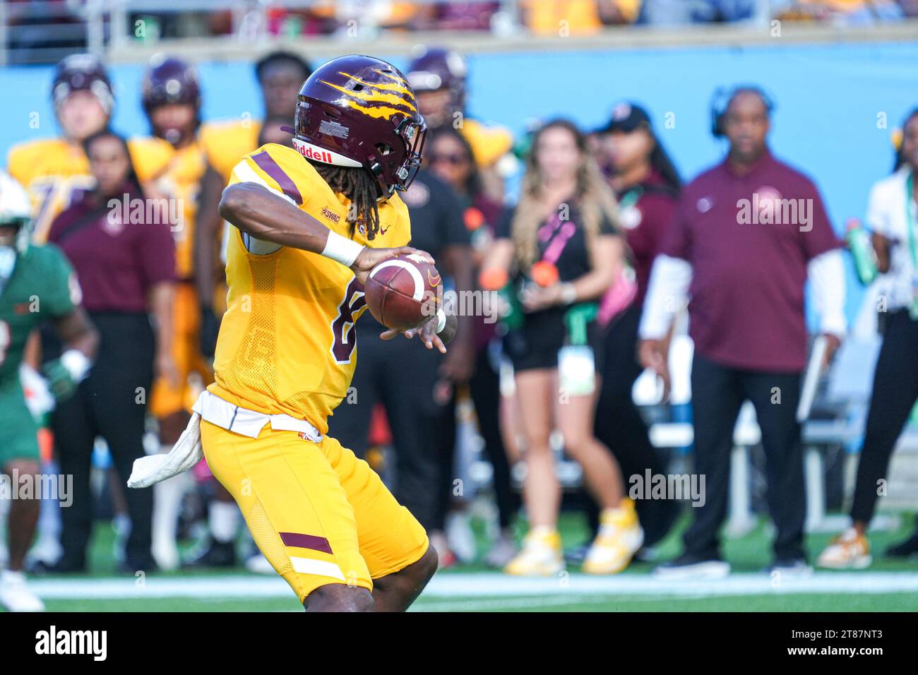 Orlando, Florida, USA, November 18, 2023, Bethune-Cookman quarterback ...