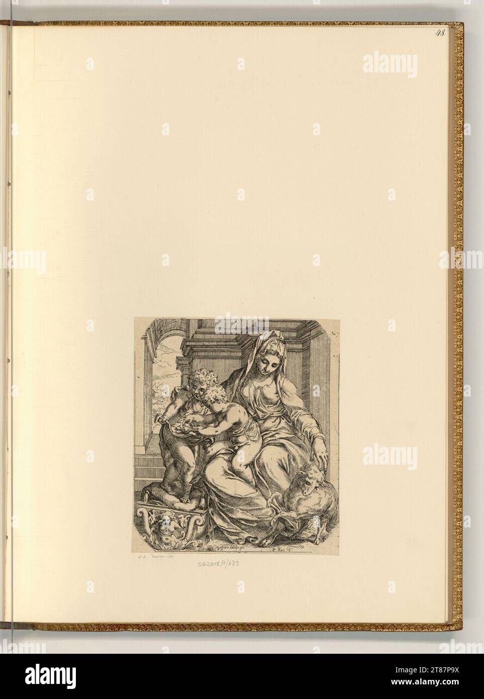 Orazio Farinato (Engraver) Maria with child and the John's boy. etching ...