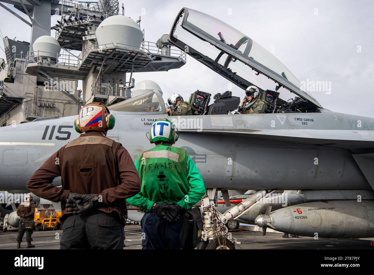 PACIFIC OCEAN (Nov. 13, 2023) Rear Adm. Christopher Alexander, top ...