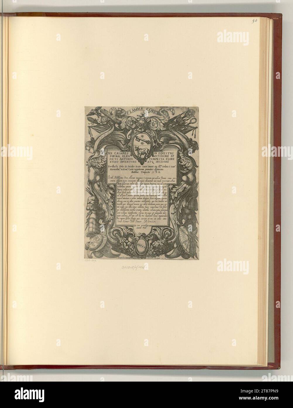 Antonio Tempesta (Engraver) Frontispiece with the coat of arms of ...
