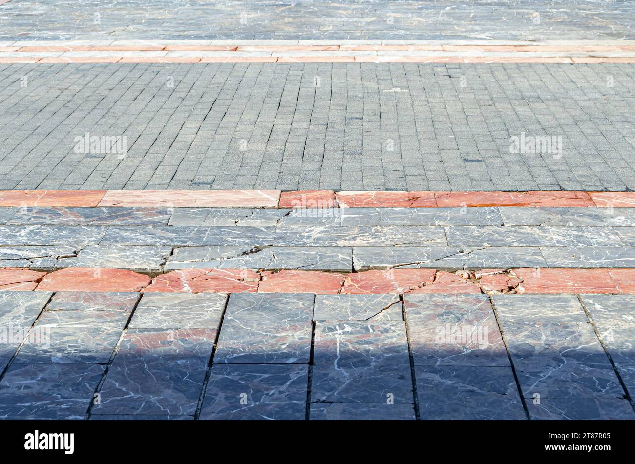 Pavement background in a square, with different paving models Stock ...