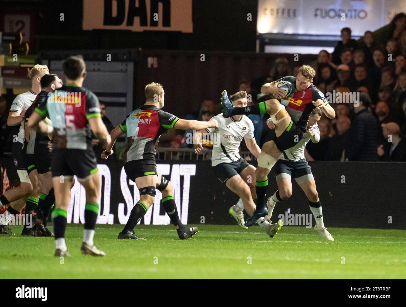 Alex Dombrandt (Captain) Harlequins in action during the Gallagher ...