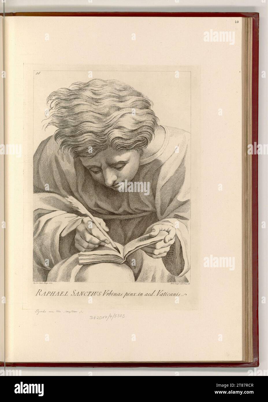 Domenico Cunego (Engraver) School of Athens, head of a young man, write ...