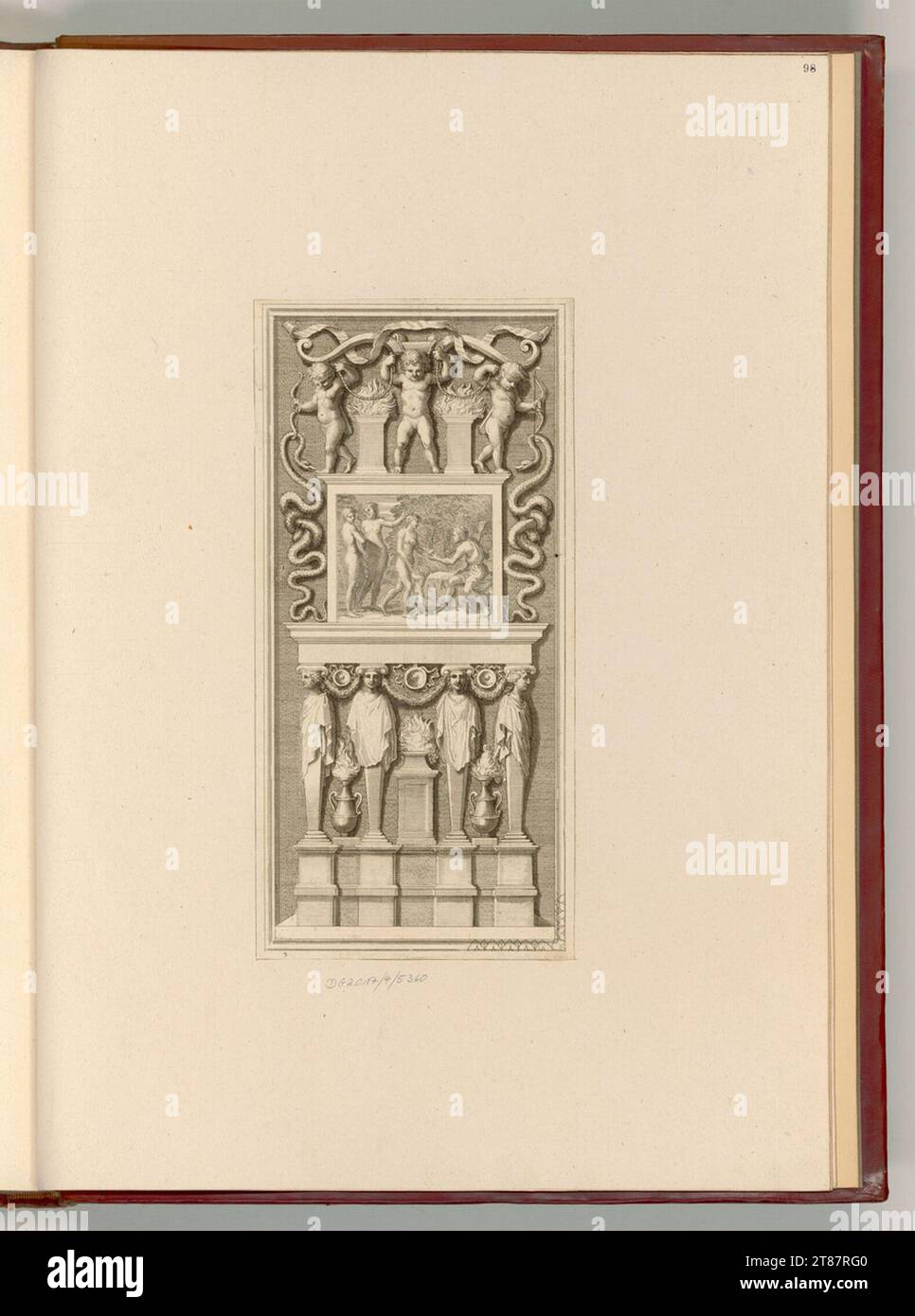 Étienne Baudet (Engraver) Grotesque of the window library. etching 1658 ...