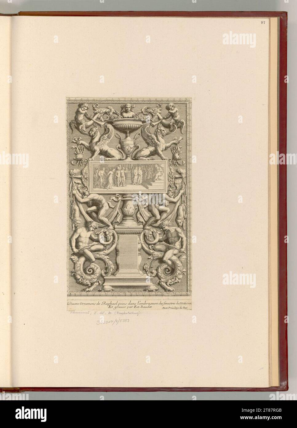 Étienne Baudet (Engraver) Grotesque of the window library. etching 1658 ...