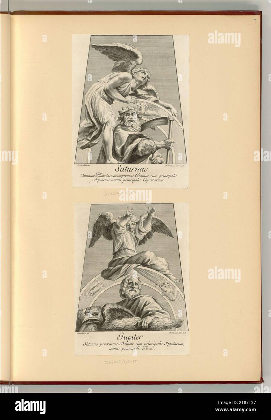 Nicolas Dorigny (Engraver) Saturn; Jupiter. Copper engraving, etching ...