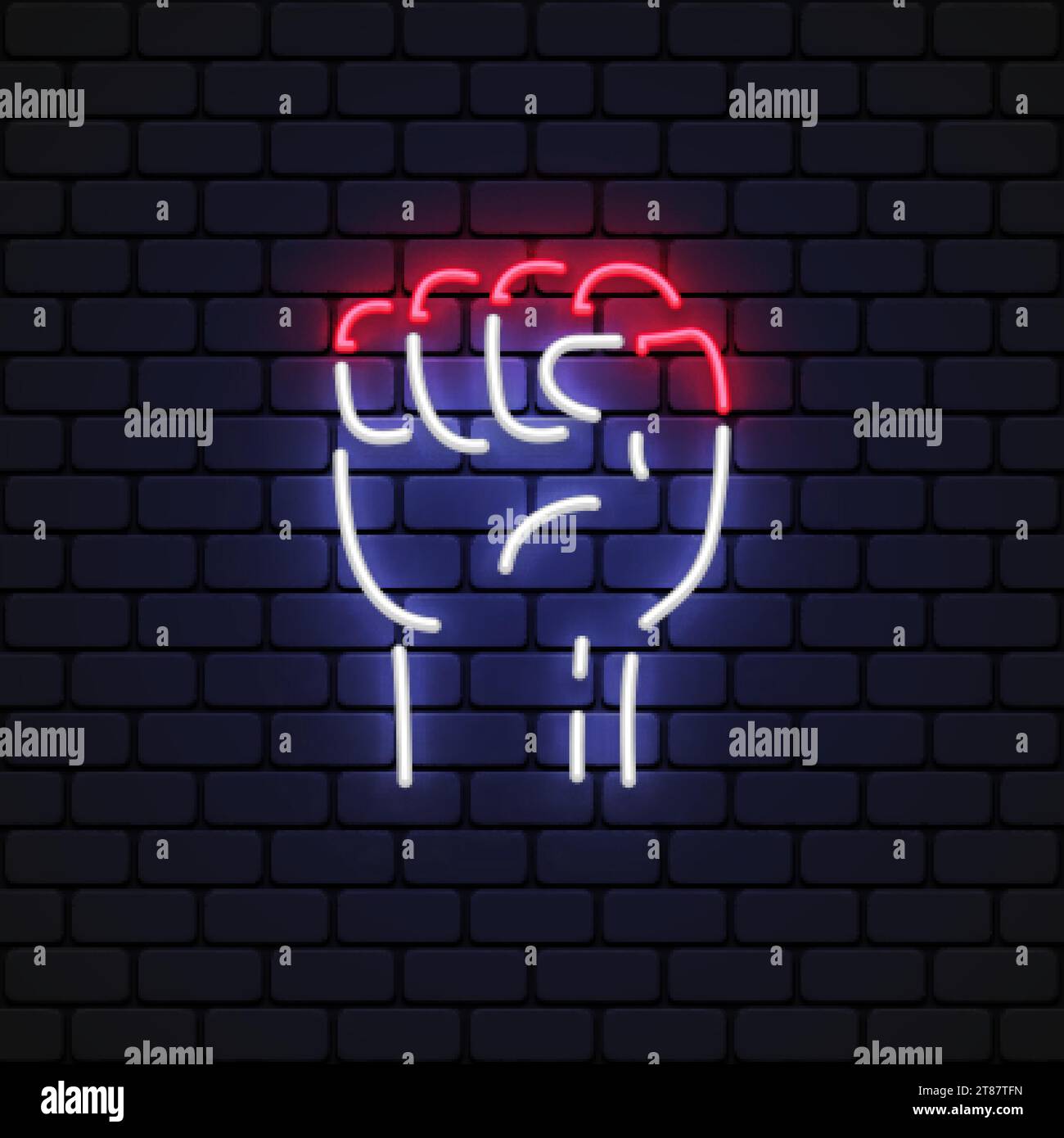 Fist fight neon, great design for any purposes. Vector illustration ...
