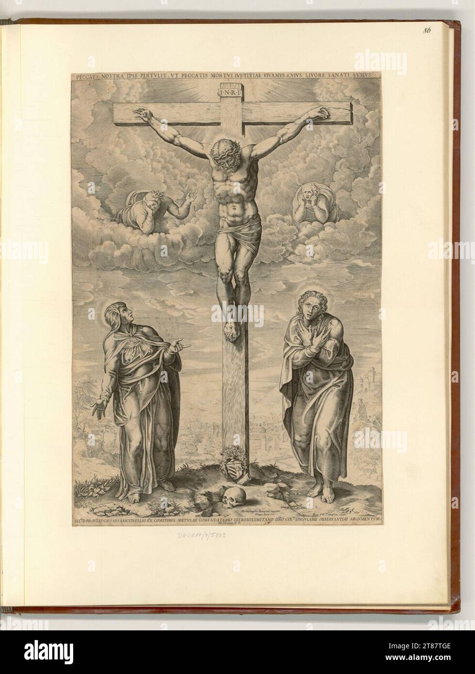 Philippe Soye (Engraver) Christ on the cross with Maria and Johannes ...