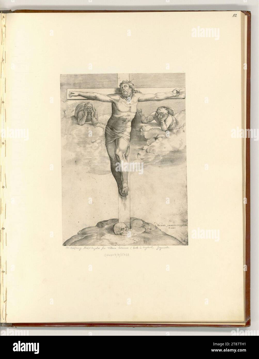 unbestimmt (Engraver) Christ on the cross with two angels. Copper ...