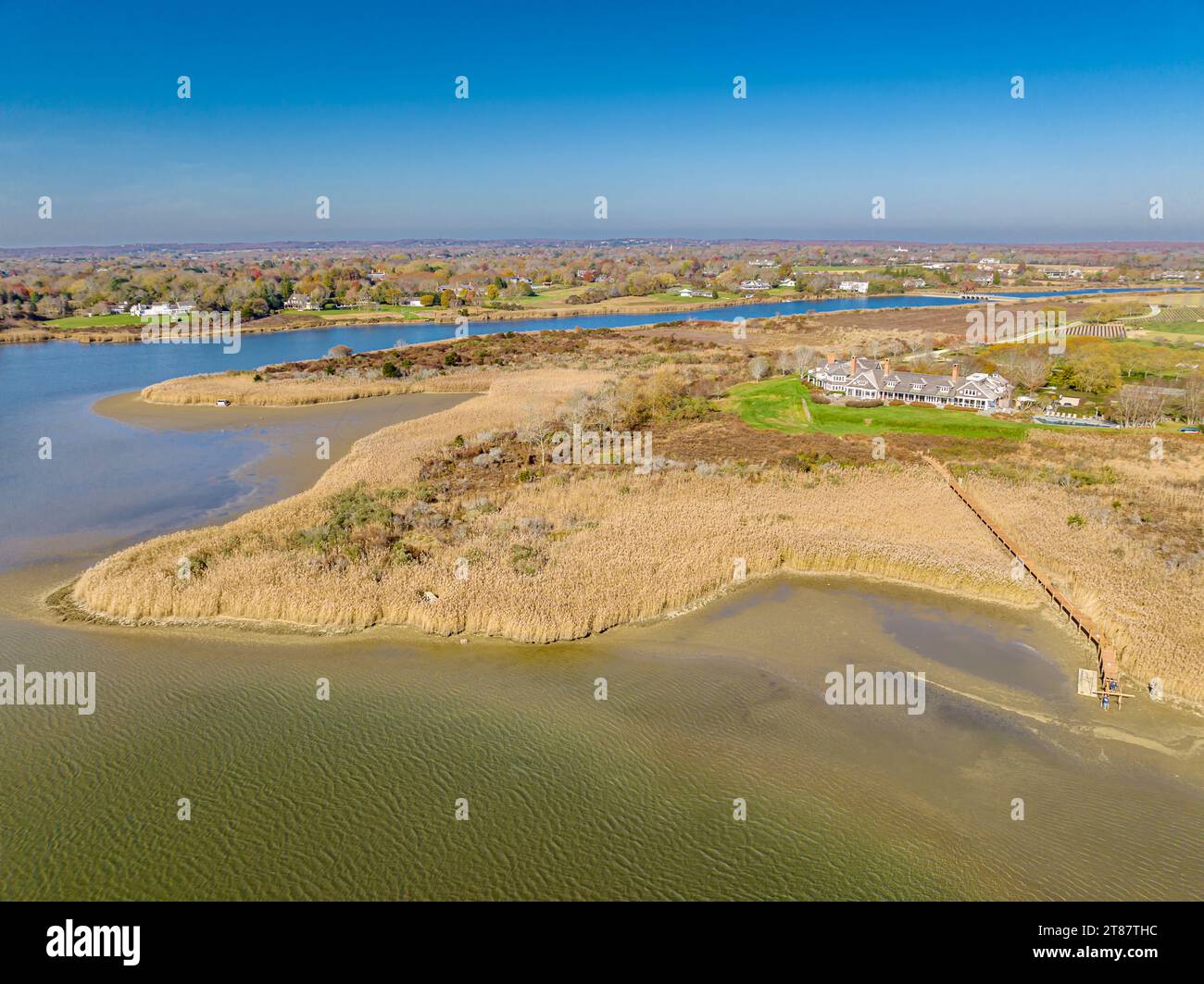 sprawling water front estate in sagaponack, ny Stock Photo - Alamy