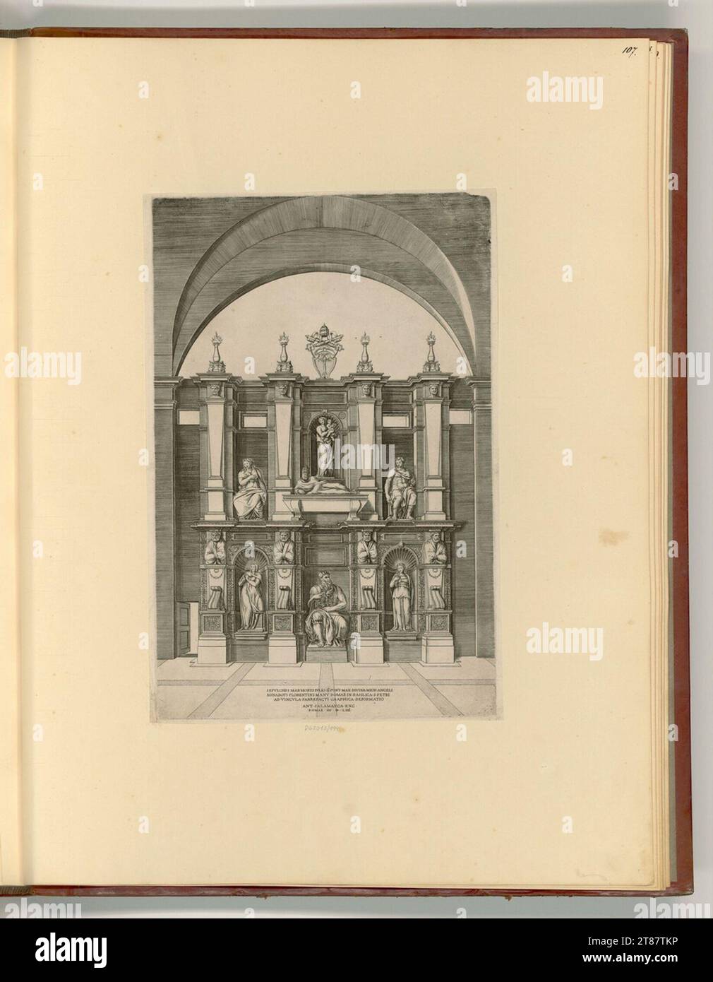 Michelangelo Buonarroti Juliusgrabmal. Copper engraving print 1554 ...