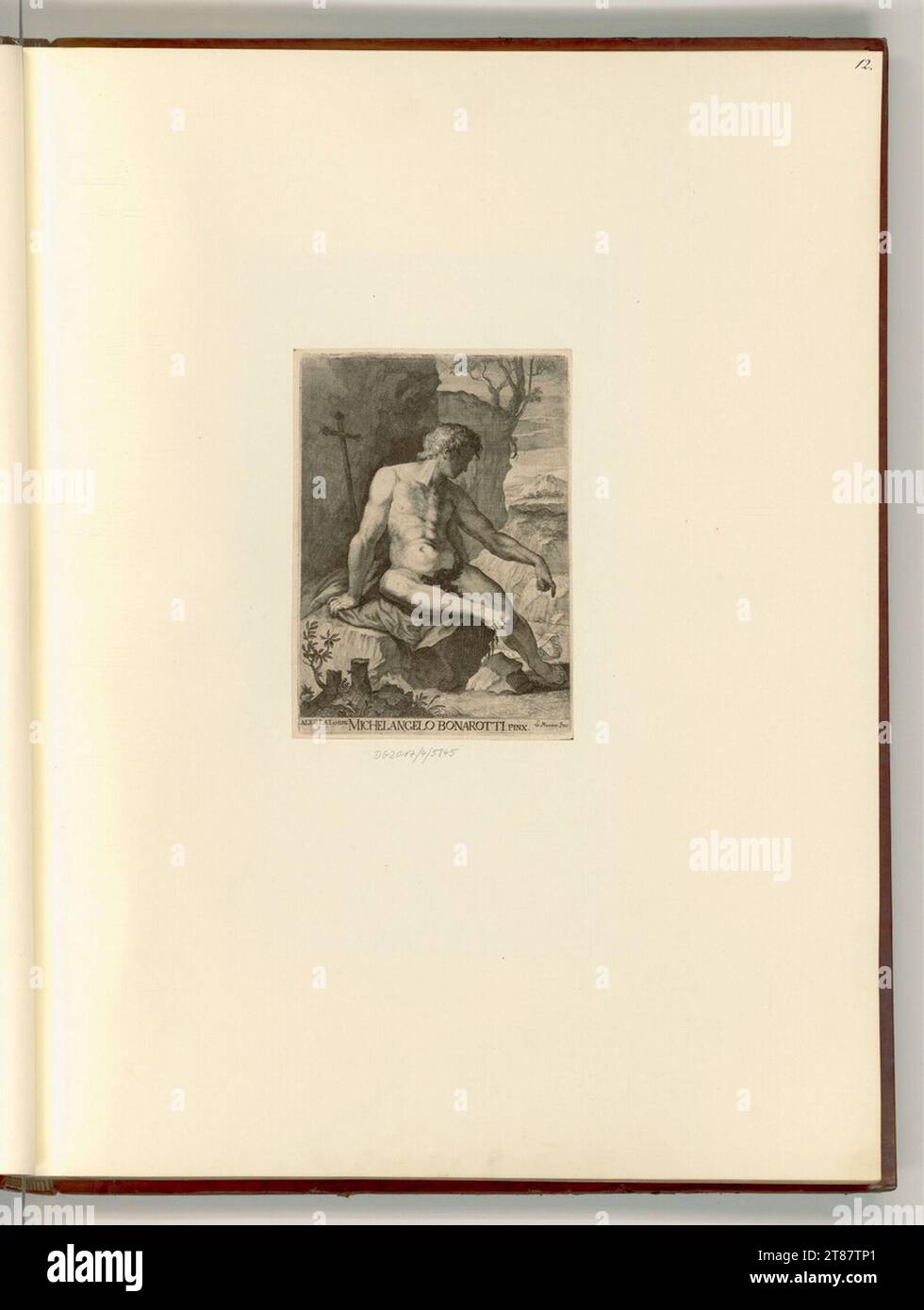 S. Prenner (Engraver) John the Baptist in the rock desert. Copper ...